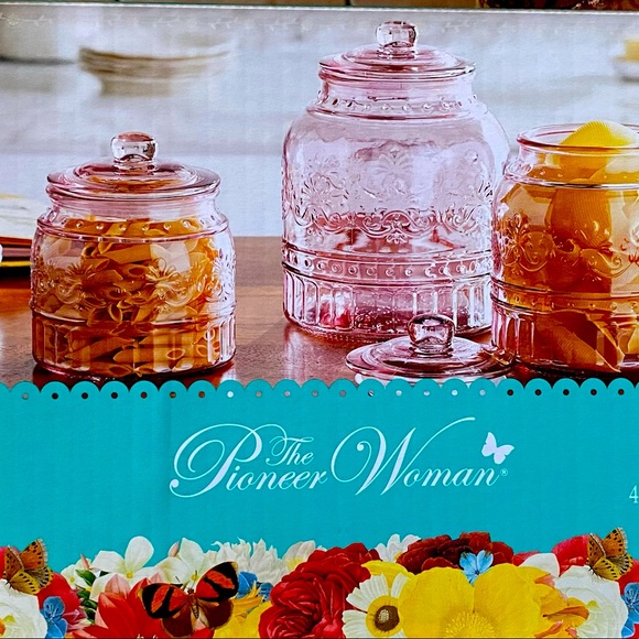The Pioneer Woman Kitchen The Pioneer Woman Set Of Three Glass Jars